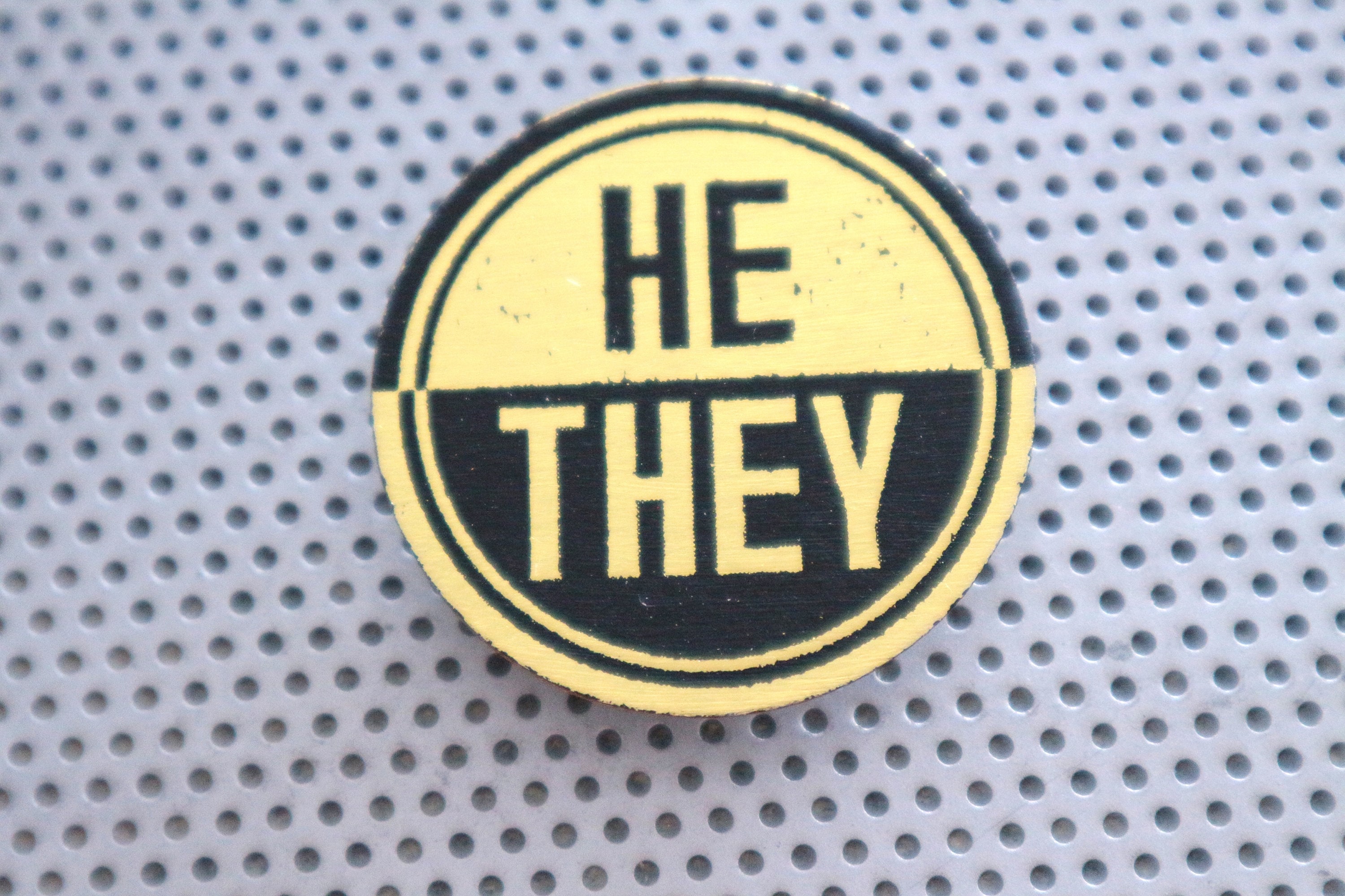 He They pin. 1.5 Gender pronoun pin badge . He/They type | Etsy
