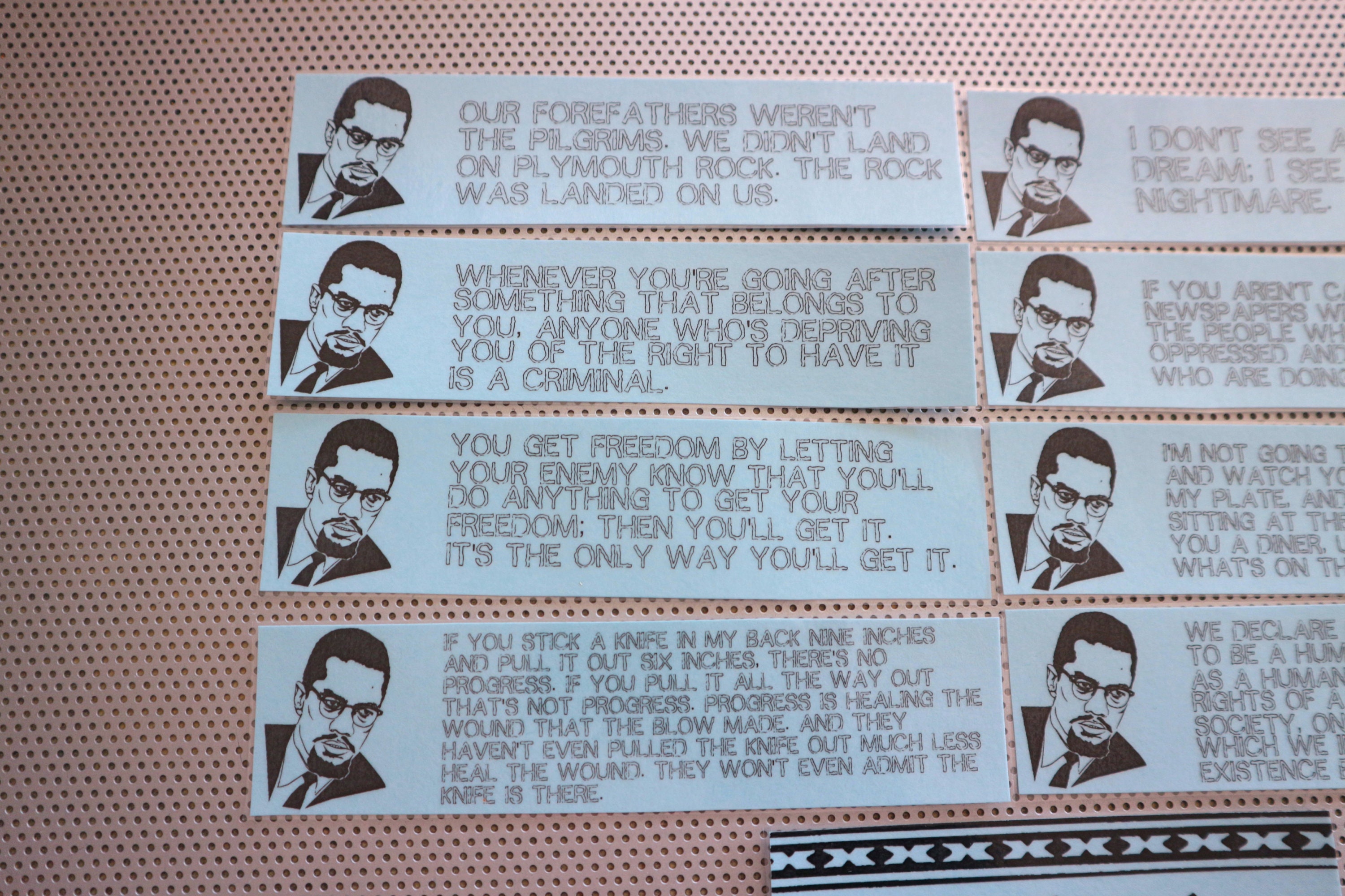 Malcolm X Bookmarks Set of 9 Quote Print Portrait Book Mark Nation of ...