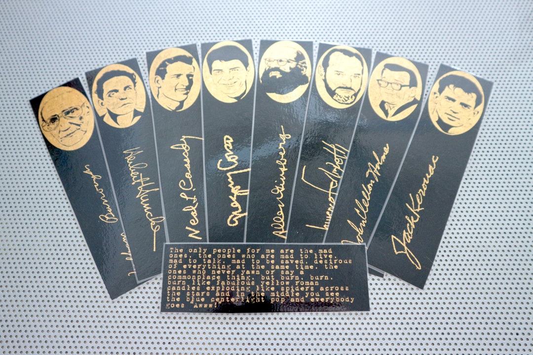 Beat Generation Bookmarks / Set of Nine Handmade Portraits of 50s ...