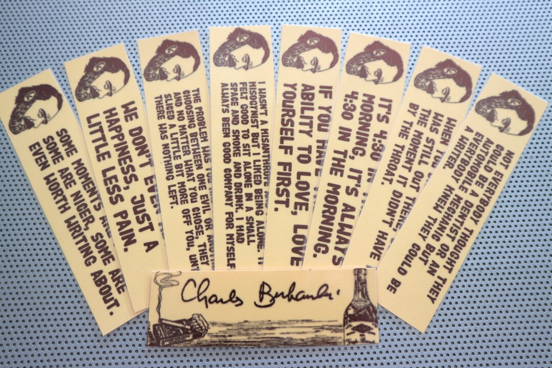Charles Bukowski Bookmarks Set of Nine Portraits and Quotes Tavern Poem ...