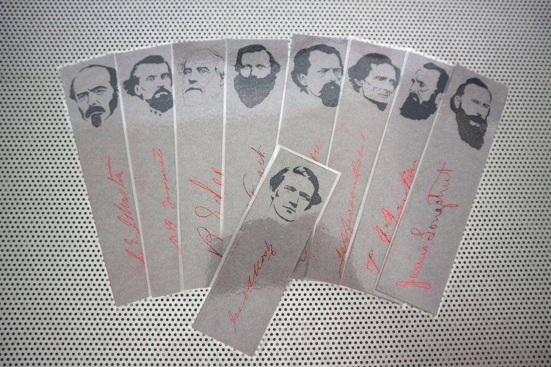 Civil War Bookmarks Heroes of the Confederacy Set of 9 American ...