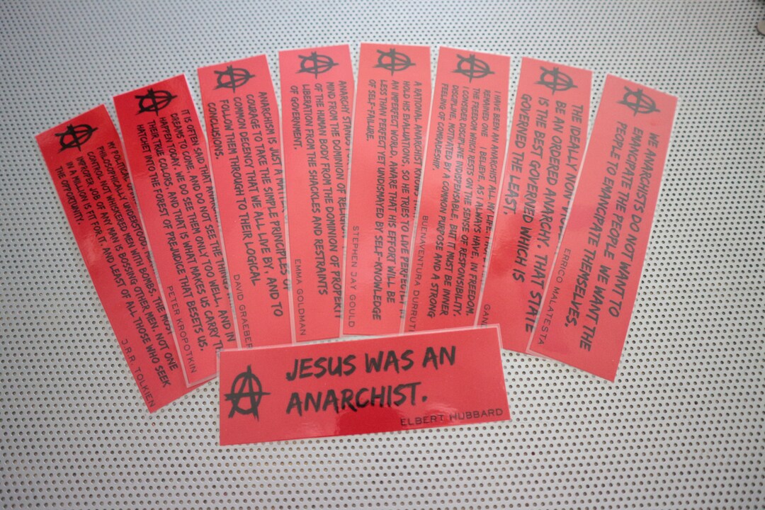 Anarchy Bookmarks Set / Nine Handmade Quote Book Marks / Black Red Emma ...