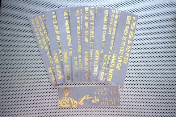 Lawyer Quotes Bookmarks / Set of Nine Handmade by Writers | Etsy