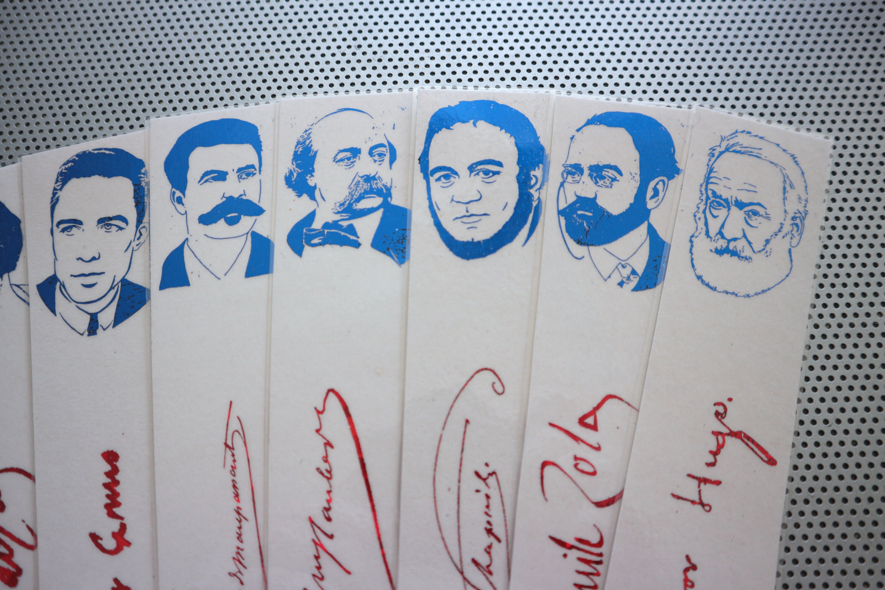 French Novelists Bookmarks Set of 9 Portraits Great Classical Authors ...