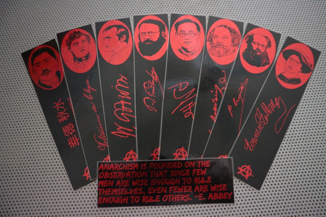 Anarchists Bookmarks Set / Nine Handmade Portrait Book Marks / Black ...