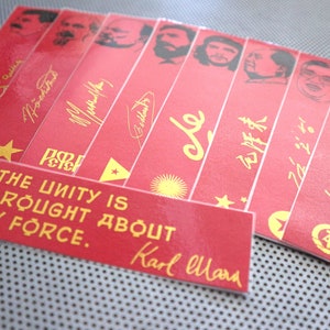 Communists Bookmarks Set / Nine Handmade Portrait Book Marks / Black ...