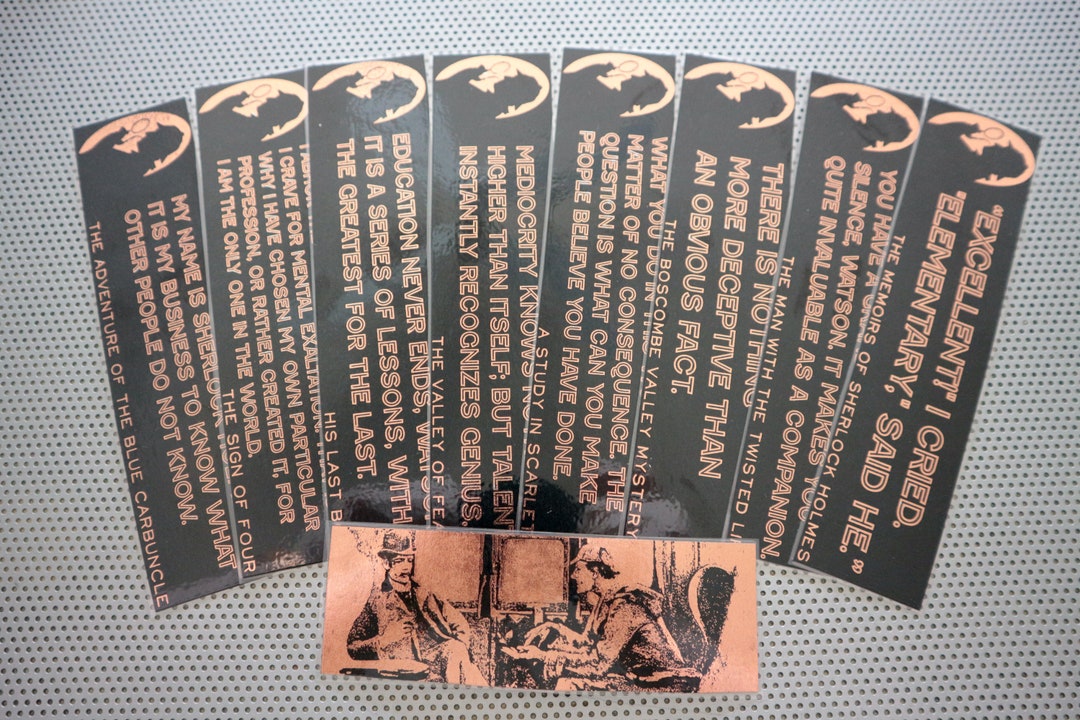 Sherlock Holmes Bookmarks / Set of 9 Handmade Quotes Mystery Classic ...