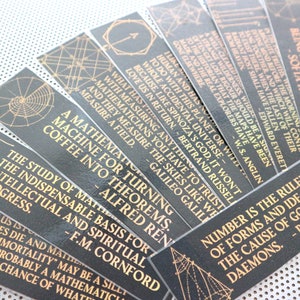 Mathematics Quotes Bookmark Set of Mathematician Scientist Book ...