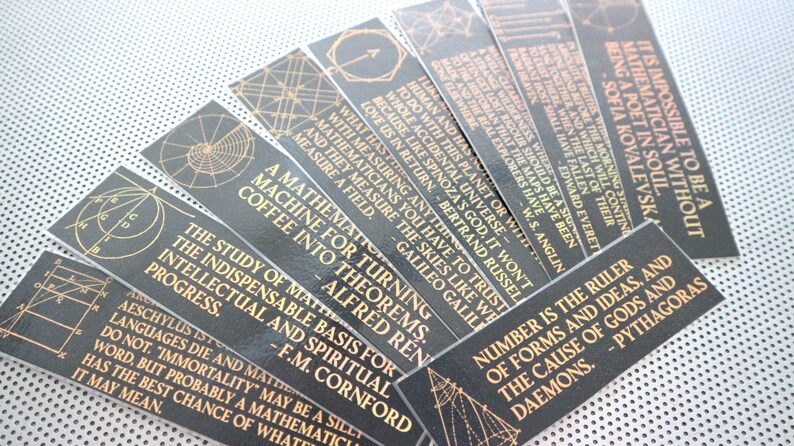 Mathematics Quotes Bookmark Set of Mathematician Scientist Book ...