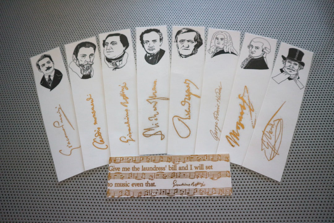 Opera Composers Bookmarks Set of Nine Handmade Portraits of Classical ...