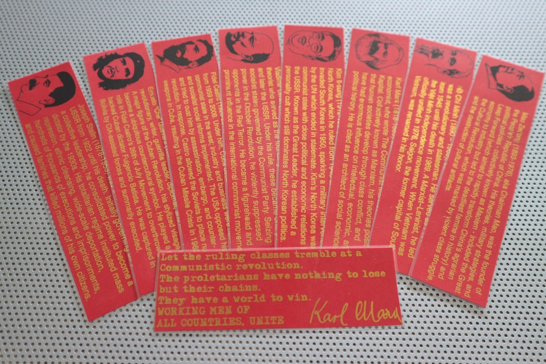 Communist Bios Bookmarks Set / Nine Handmade Portrait Book Marks ...
