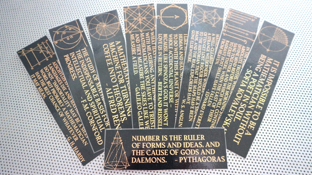 Mathematics Quotes Bookmark Set of Mathematician Scientist Book ...