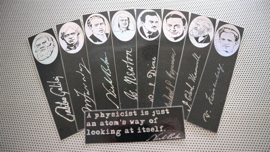 Great Physicists Bookmarks Set 9 Handmade Bohr Newton Feynman Dirac ...