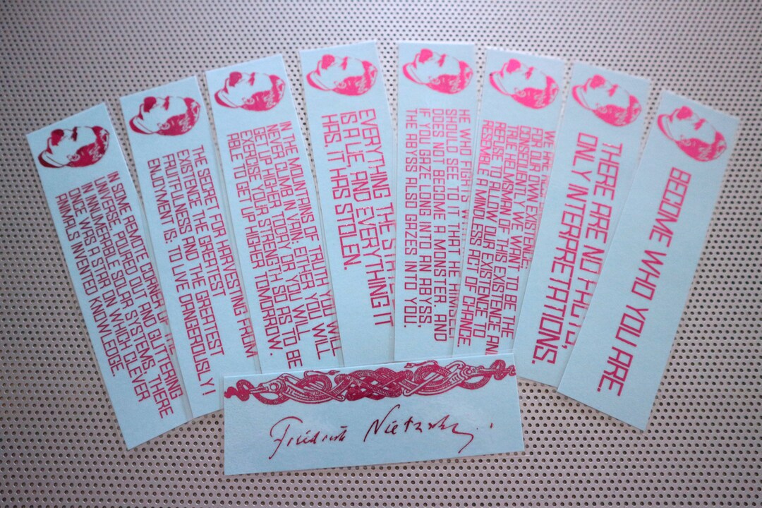 Nietzsche Quotes Bookmarks Set / Nine Handmade Quote Book Marks ...