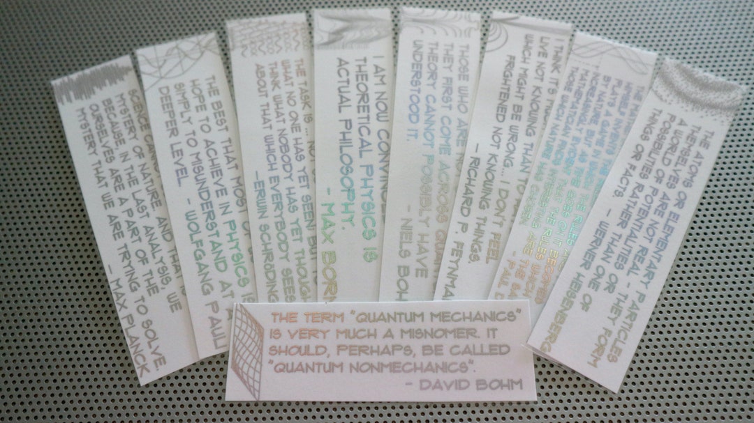 Quantum Physics Bookmark Set of Quotes Mechanics Theoretical Physics ...