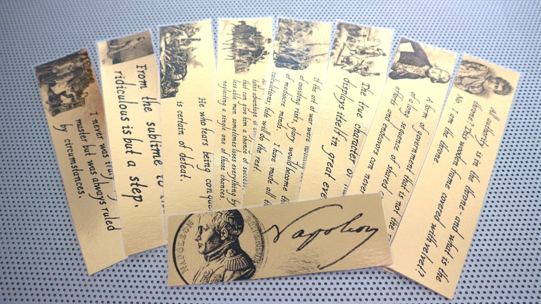 Napoleon Bonaparte Bookmark Set of 9 Historical Quotes Bust Uniform ...