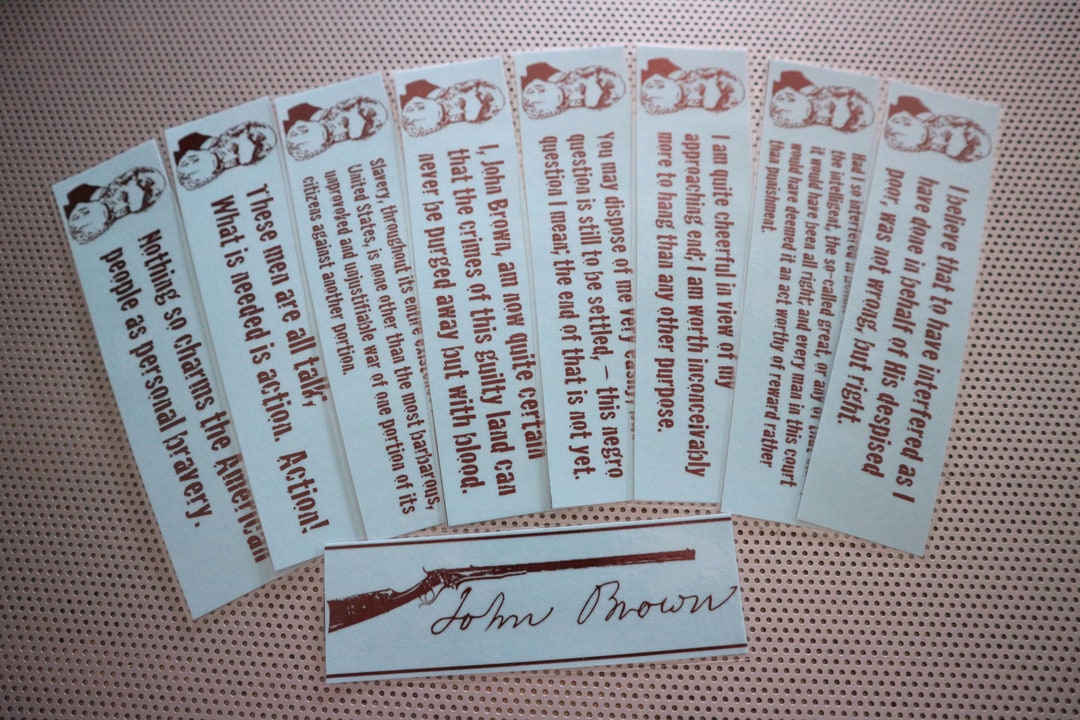 John Brown Quotes Bookmarks Set of Nine Print Portrait Book Marks ...