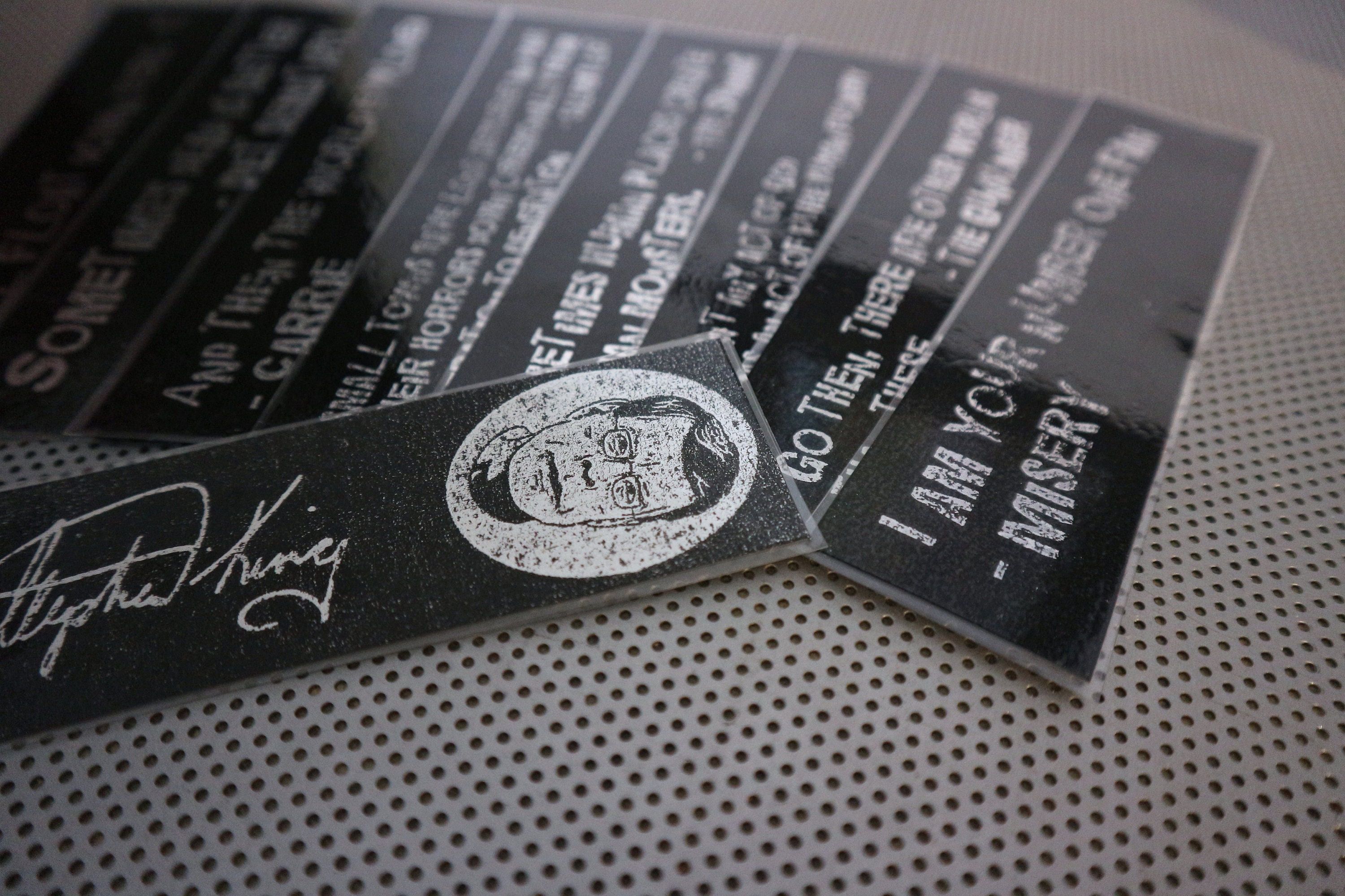 Stephen King Bookmarks Set of Nine Black Silver Quotes Book - Etsy