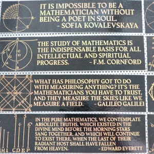 Mathematics Quotes Bookmark Set of Mathematician Scientist Book ...
