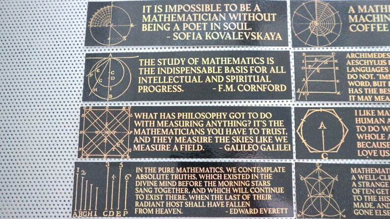 Mathematics Quotes Bookmark Set of Mathematician Scientist Book ...
