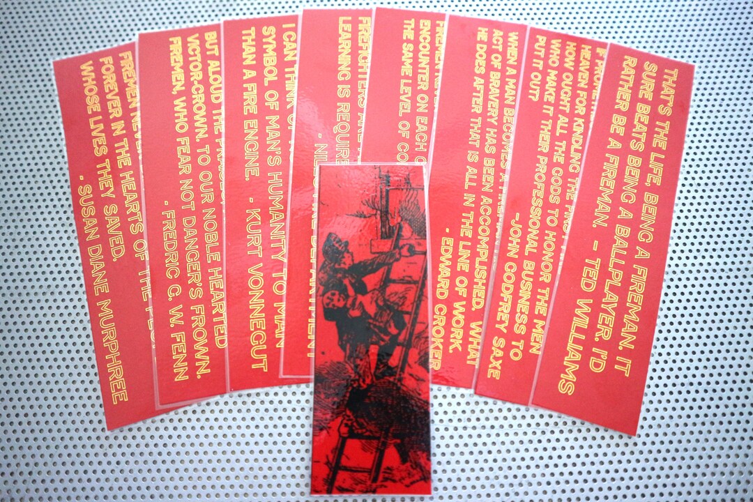 Firefighter Quotes Bookmarks / Set of Nine Handmade Quotes About Fire ...