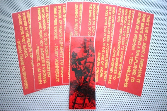 Firefighter Quotes Bookmarks / Set of Nine Handmade Quotes | Etsy