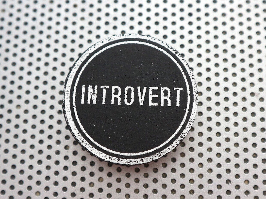 Introvert 1.5" Pinback Button. Handmade Typography Pin Print in ...