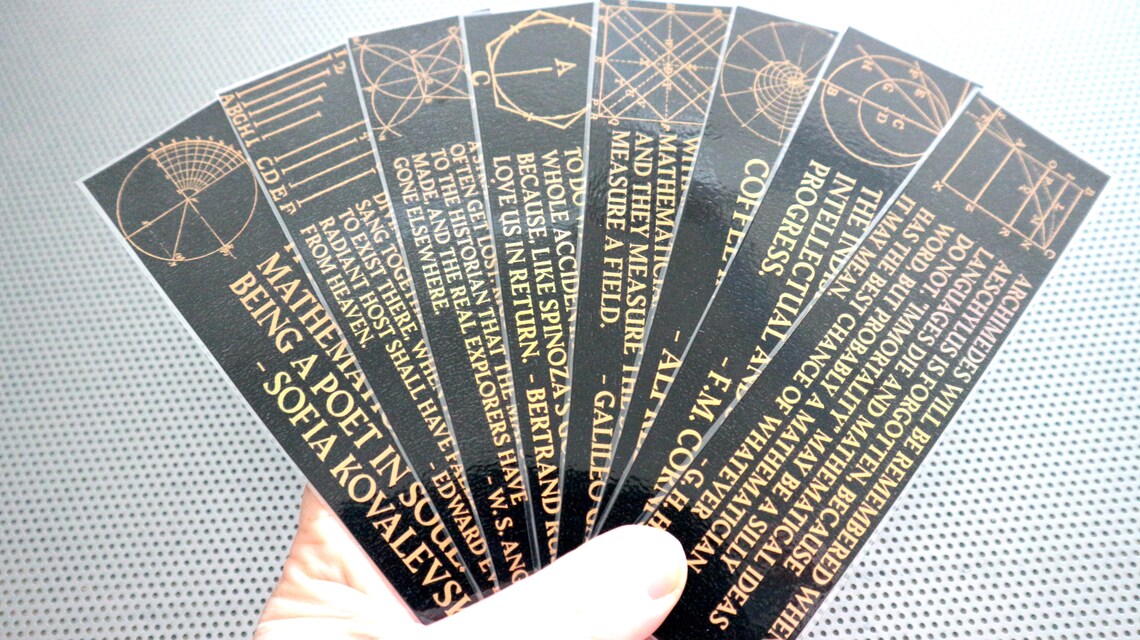 Mathematics Quotes Bookmark Set of Mathematician Scientist Book ...