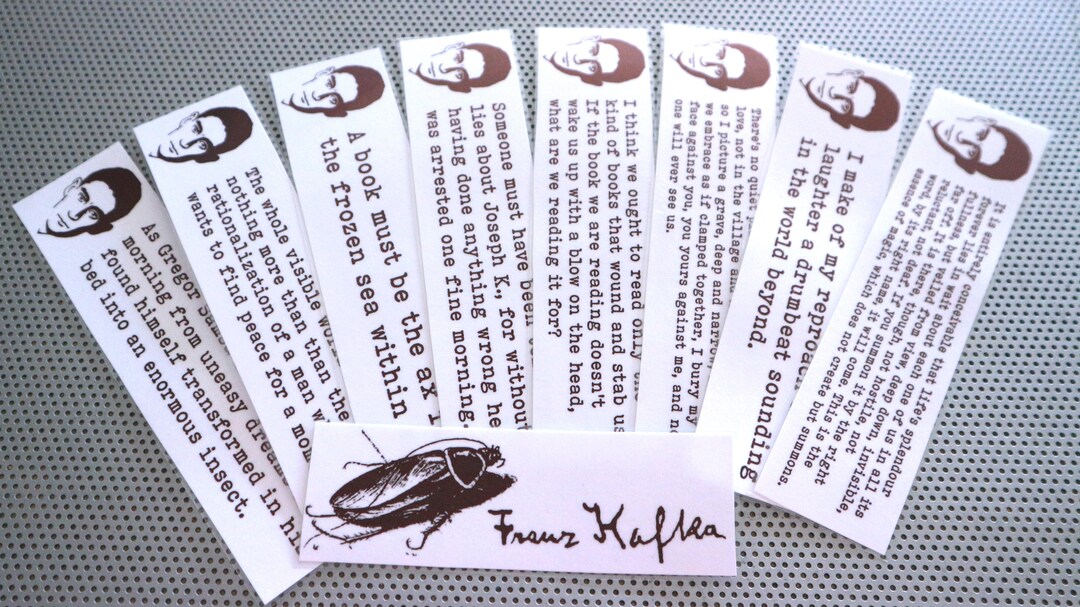 Franz Kafka Bookmarks Set 9 Quote Book Marks Dystopia Metamorphosis ...