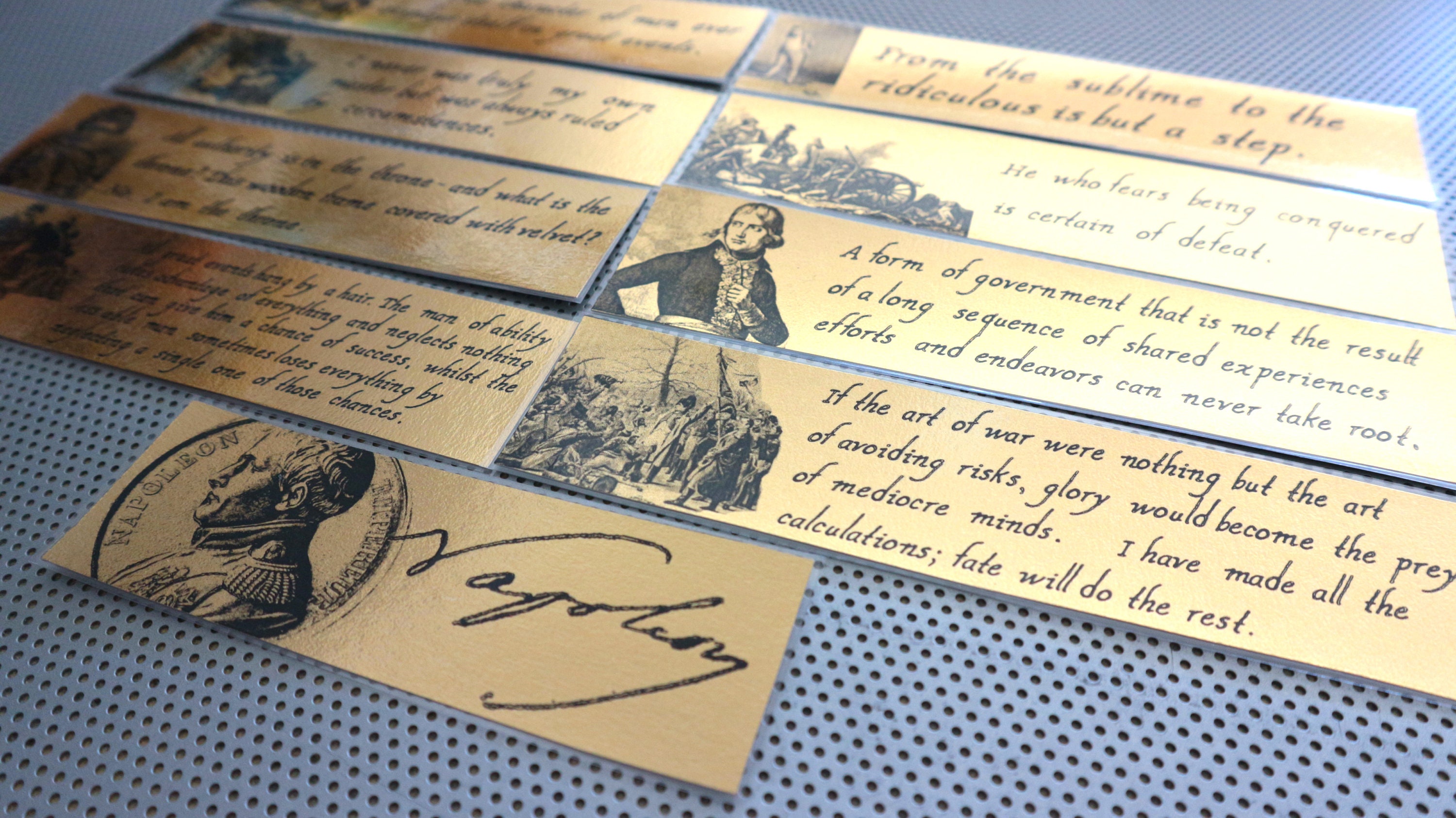 Napoleon Bonaparte Bookmark Set of 9 Historical Quotes Bust Uniform ...