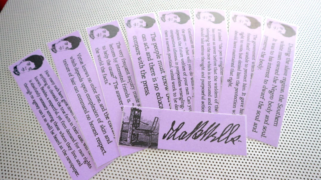 Ida B Wells Quotes Set of 9 Bookmarks Black Suffragist African American ...