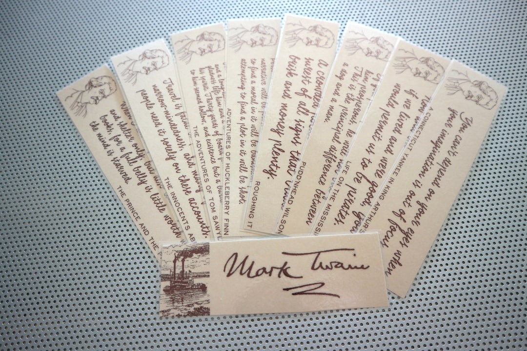 Mark Twain Bookmarks Set of 9 Quotes Prose Book Marks English Student ...