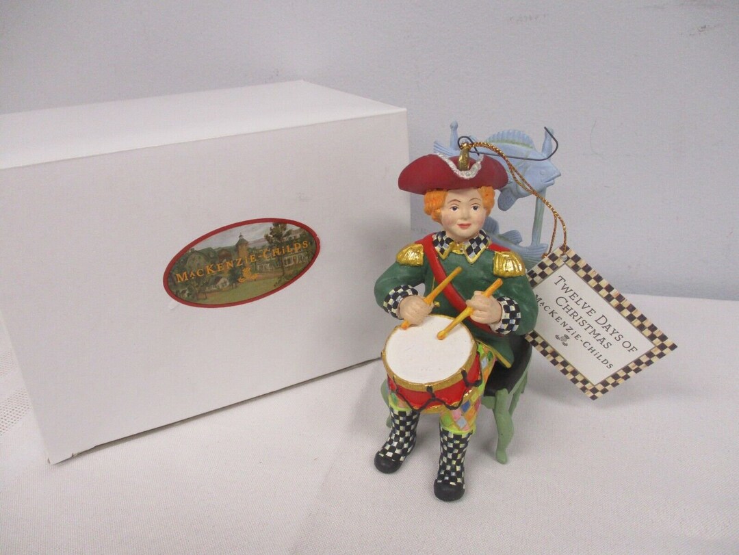 Mackenzie Childs Courtly Check 12 Days of Christmas Drummer Drum Boy ...
