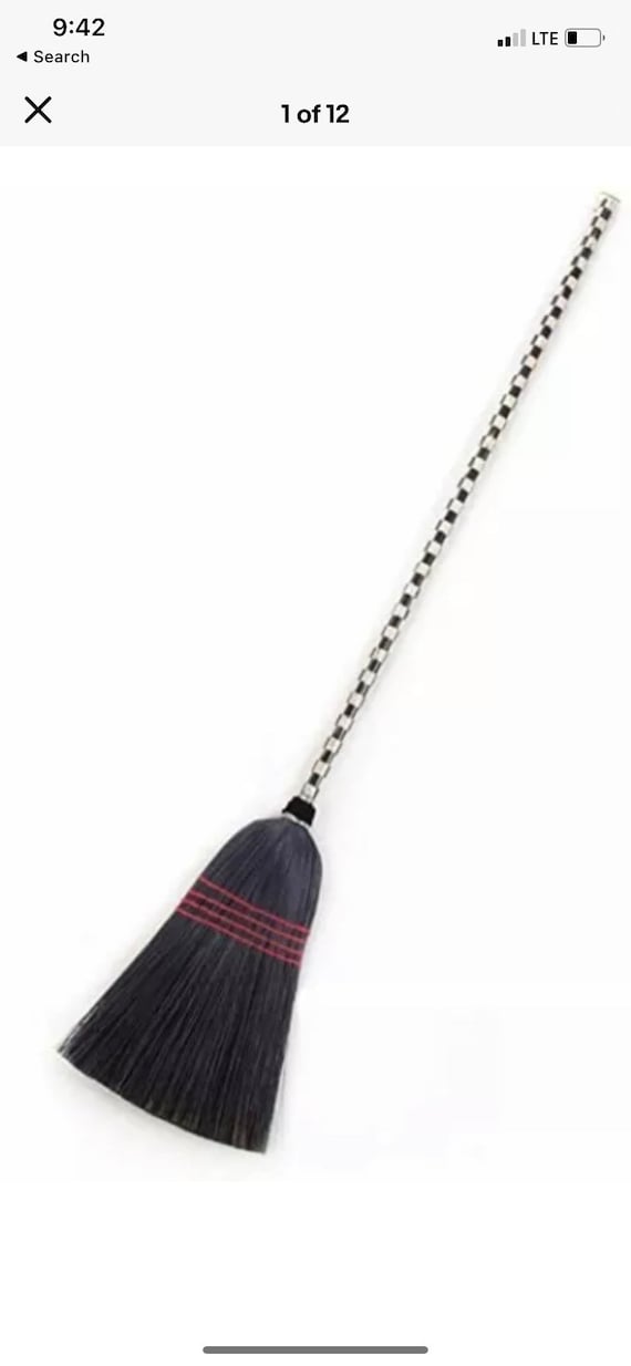 Mackenzie Childs Courtly Check Broom Vintage Htf Rare - Etsy Finland