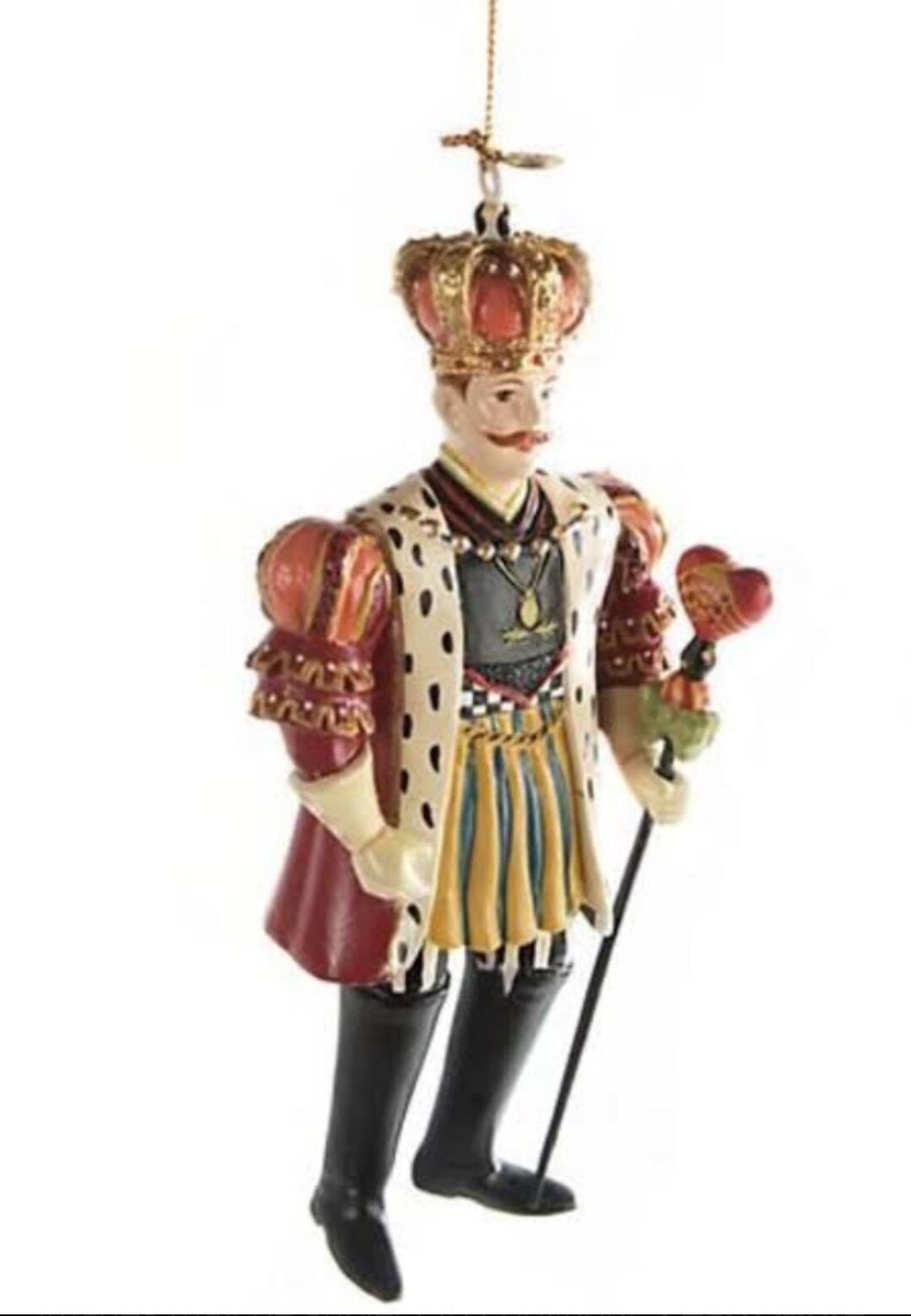Mackenzie Childs Courtly Check King of Hearts Christmas Tree Ornament ...