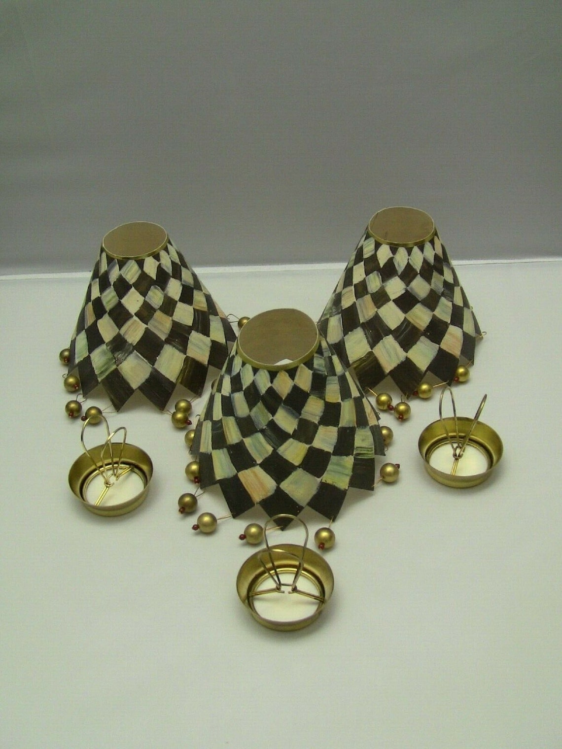 1 Mackenzie Childs Paper Courtly Check Mini Chandelier Shades With ...