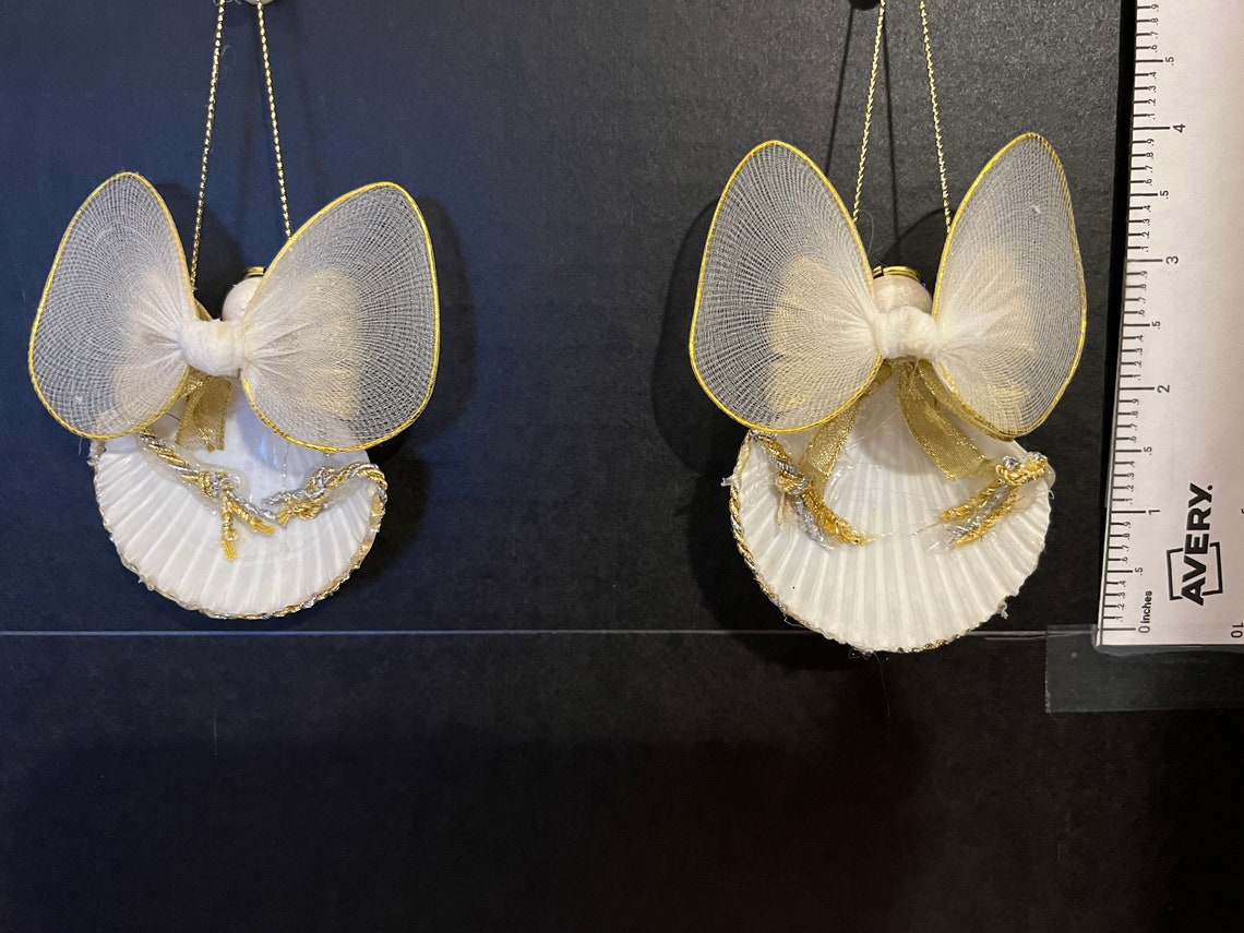 Shell Angel Ornaments - Set of Two - Etsy