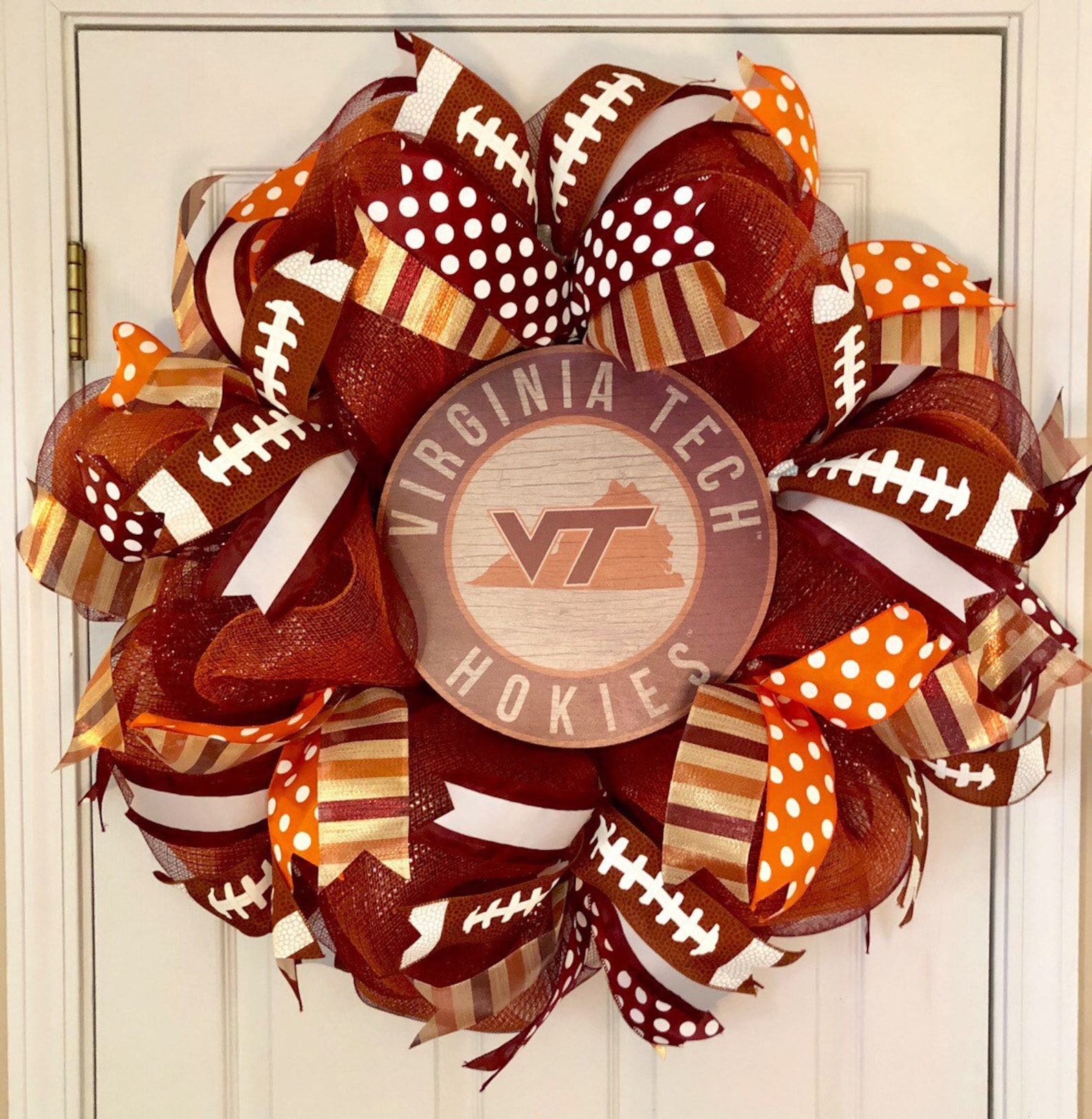Virginia Tech Wreath, Hokies Wreath, VT Wreath, Hokies Football Wreath ...