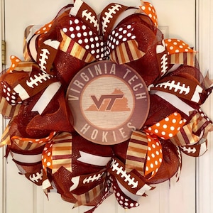 Virginia Tech Wreath, Hokies Wreath, VT Wreath, Hokies Football Wreath ...