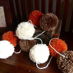 Fall Garland, Fall Pom Pom Garland, Thanksgiving Decor, Woodland ...