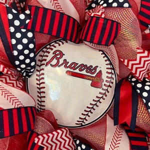 Braves Wreath, Atlanta Braves Wreath, Braves Decor, Baseball Wreath ...