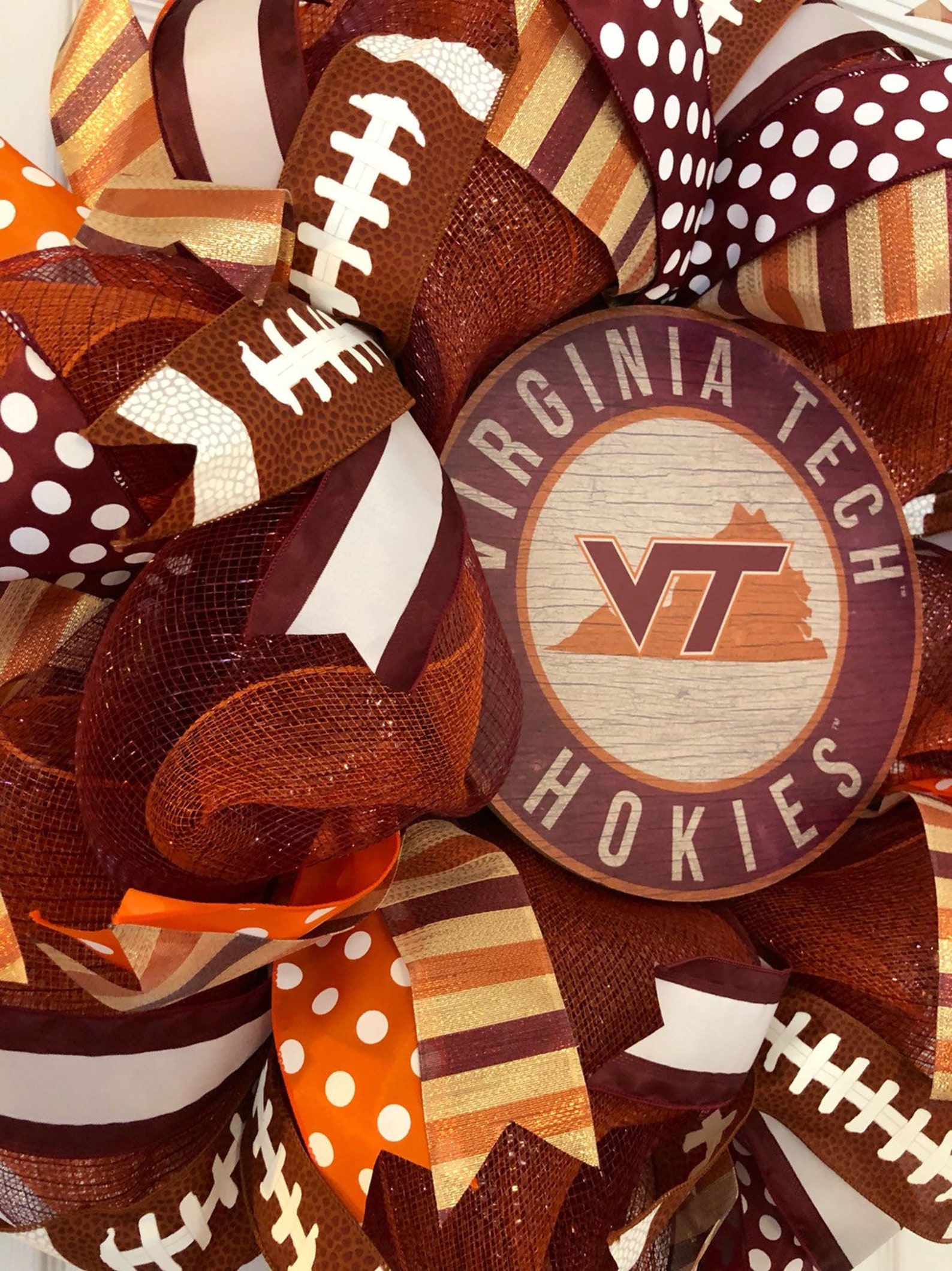 Virginia Tech Wreath, Hokies Wreath, VT Wreath, Hokies Football Wreath ...
