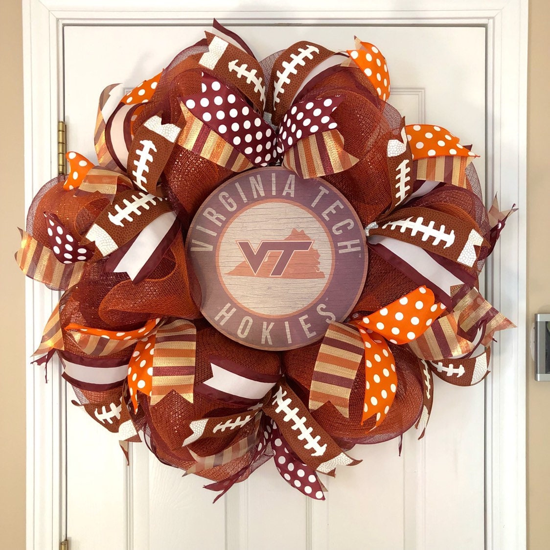 Virginia Tech Wreath Hokies Wreath VT Wreath Hokies - Etsy