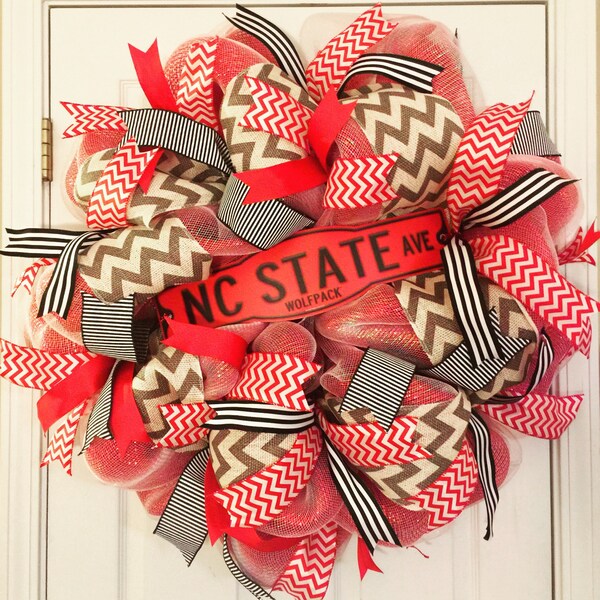 Nc State Wolfpack Wreath - Etsy
