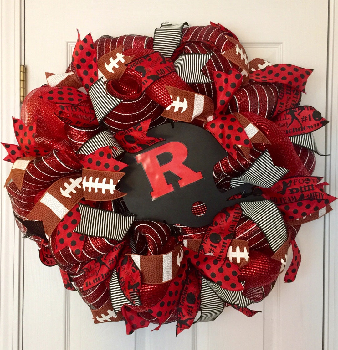 Rutgers Wreath, Rutgers Decor, Rutgers Football Wreath, Rutgers ...