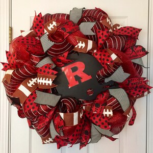 Rutgers Wreath, Rutgers Decor, Rutgers Football Wreath, Rutgers ...