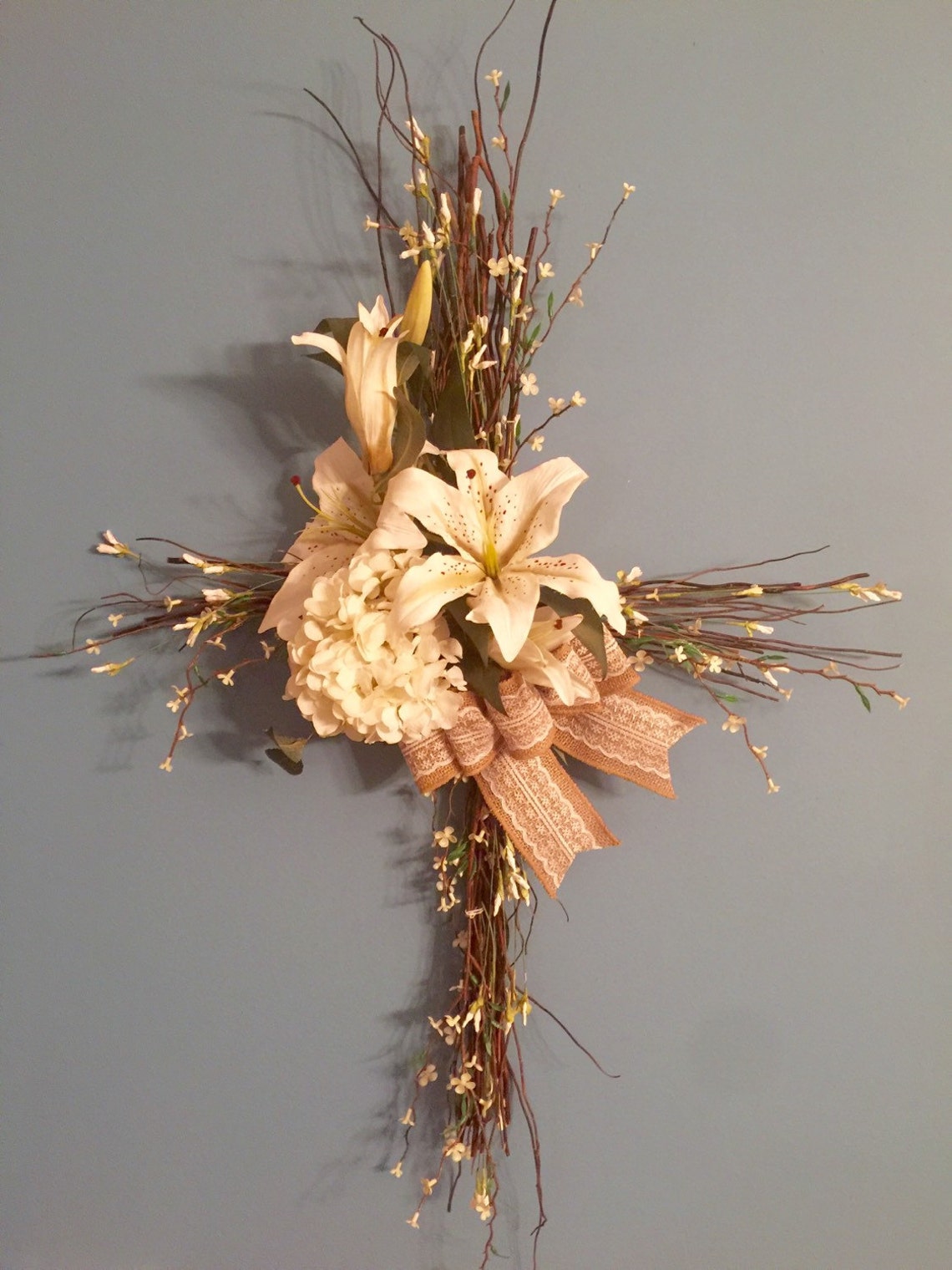 Easter Wreath Cross Cross Wreath Easter Wreath Spring | Etsy