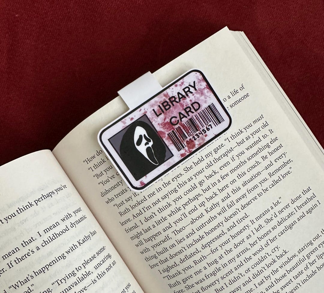 Scream Movie Magnetic Bookmark, Ghostface, Water Resistant Bookmark ...