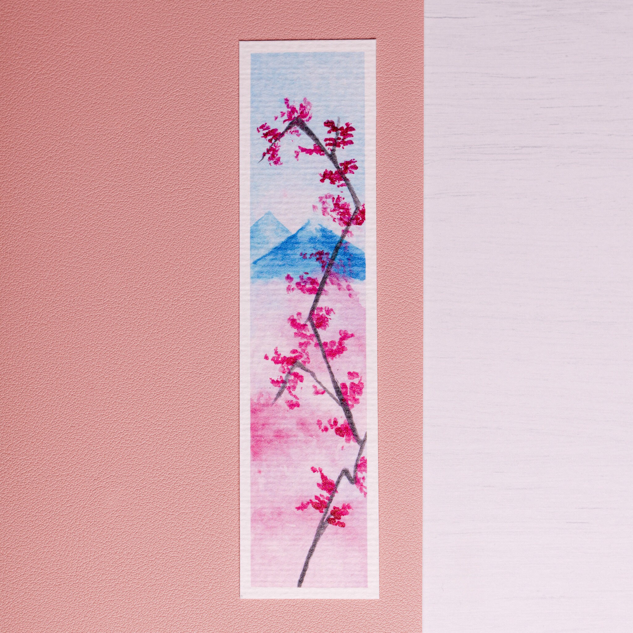 Cherry Blossom Watercolour Bookmark | Etsy