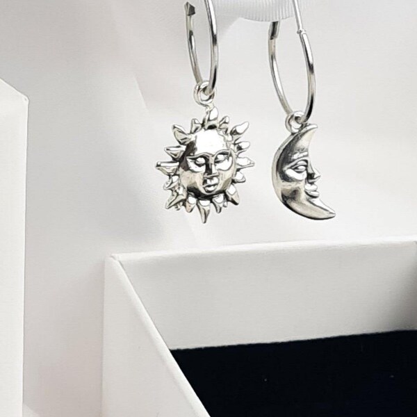 Sun Moon Earrings - Etsy
